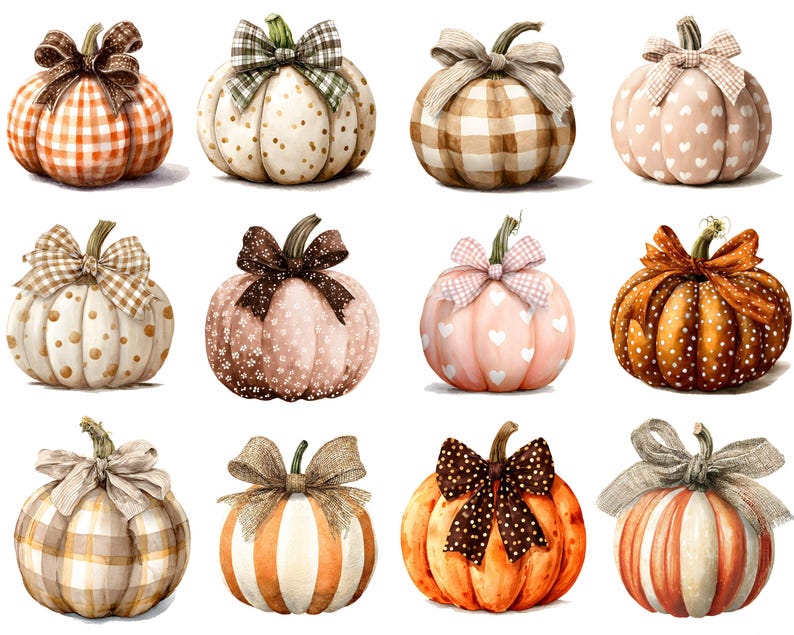 Watercolor Pumpkin Clipart Bundle – Autumn Fall PNG Designs for ...