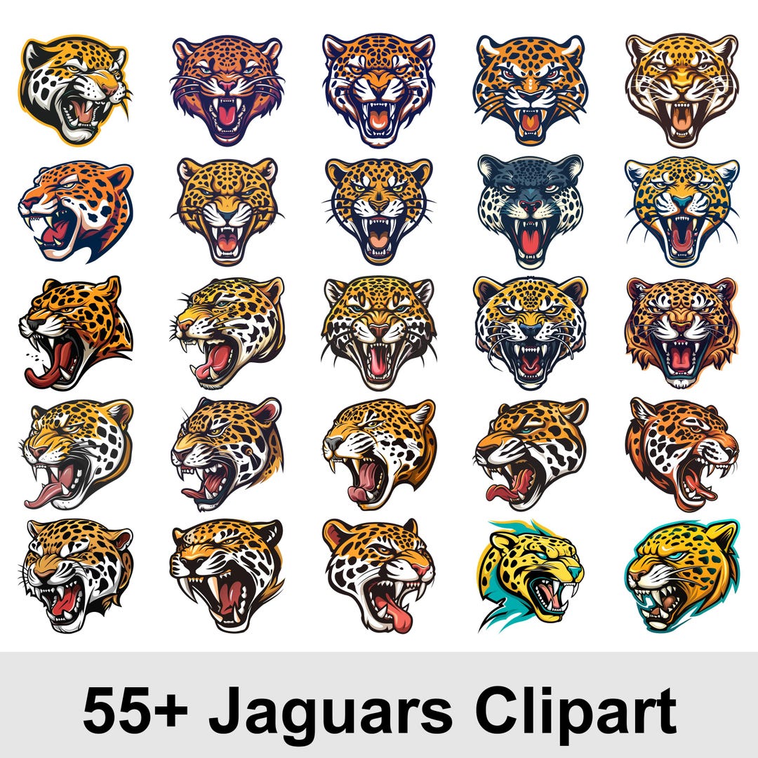 Jaguars Clipart Bundle • 55 Jaguar PNG Files for Sublimation & Digital ...