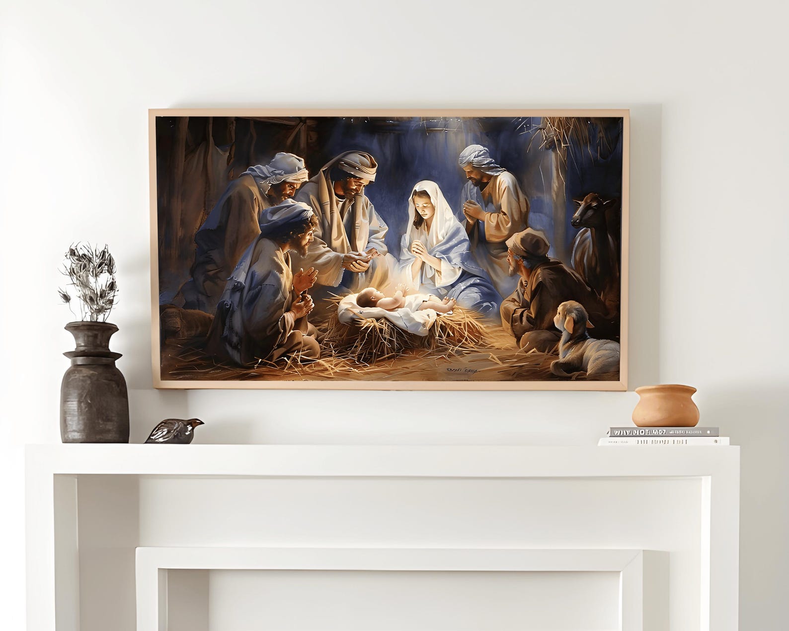 Nativity Scene Tv Art, Frame TV Nativity Scene, Christianity Tv Art ...