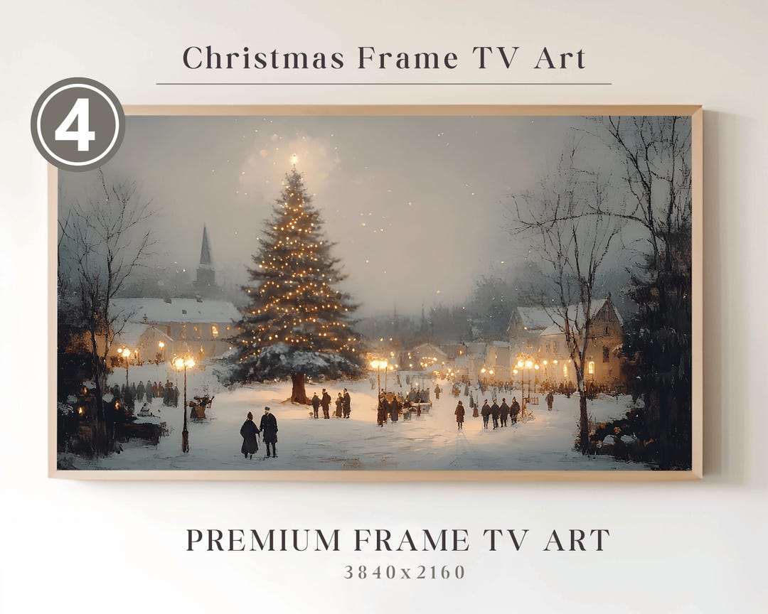 Christmas Frame TV, Holiday TV Display Art, Vintage Christmas TV Art ...