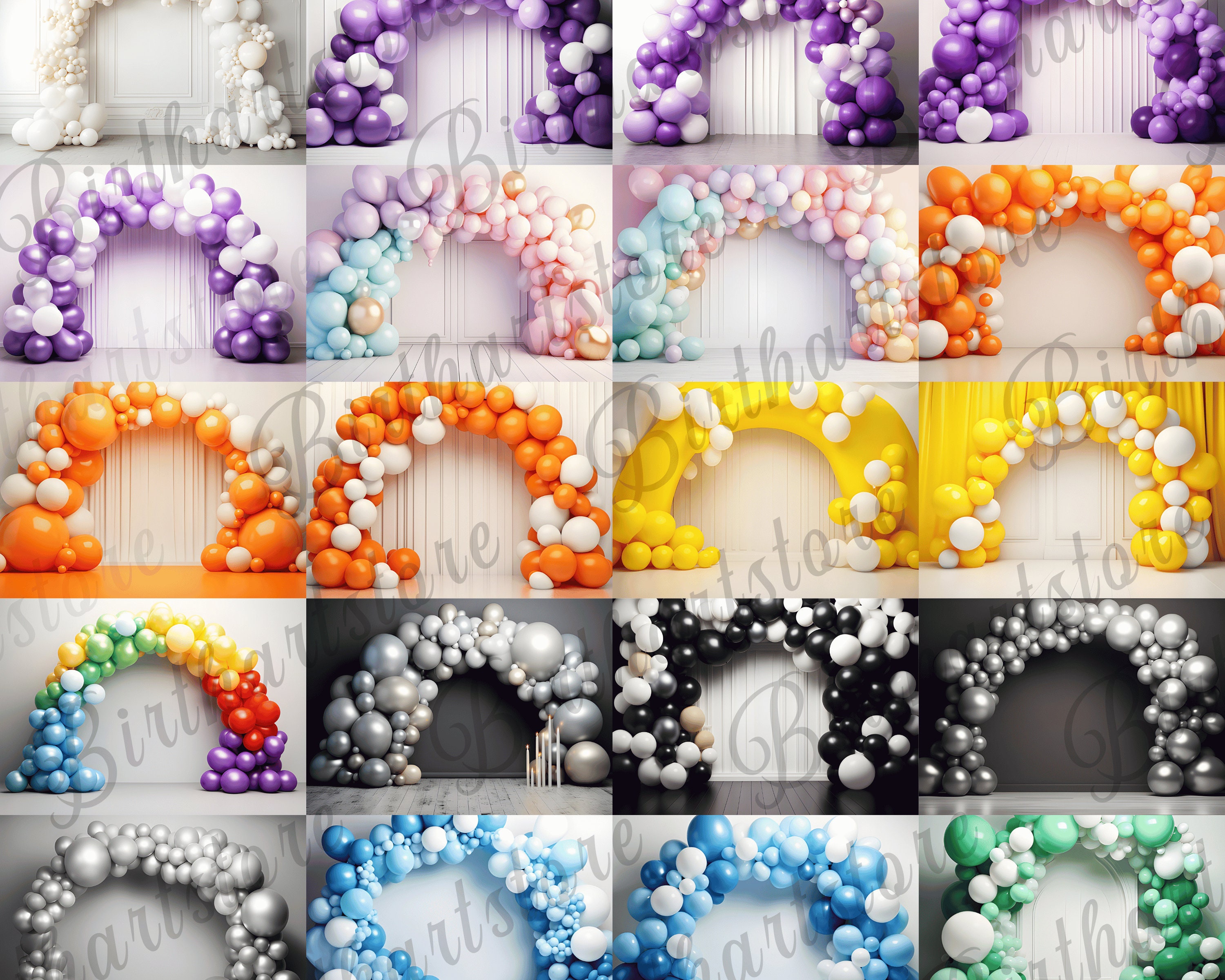 Studio Balloon Arch Digital Backdrops I Family Birthday I Maternity ...