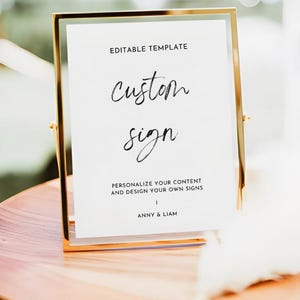 Custom Sign Template, Customizable Boho Wedding Signage, Editable ...