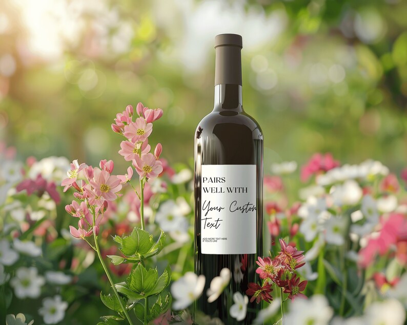 Pairs Well With Wine Label Template I Wine With Label I Custom Wine ...