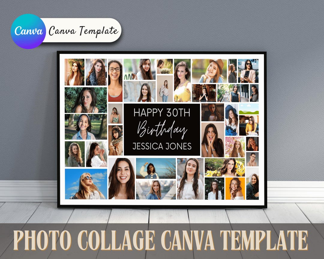 Photo Collage Birthday, Personalized Birthday Photo Collage, DIY ...