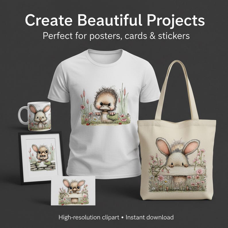 Cute Farm Animals Clipart Bundle | 30 Watercolor Rustic Animal Pngs ...
