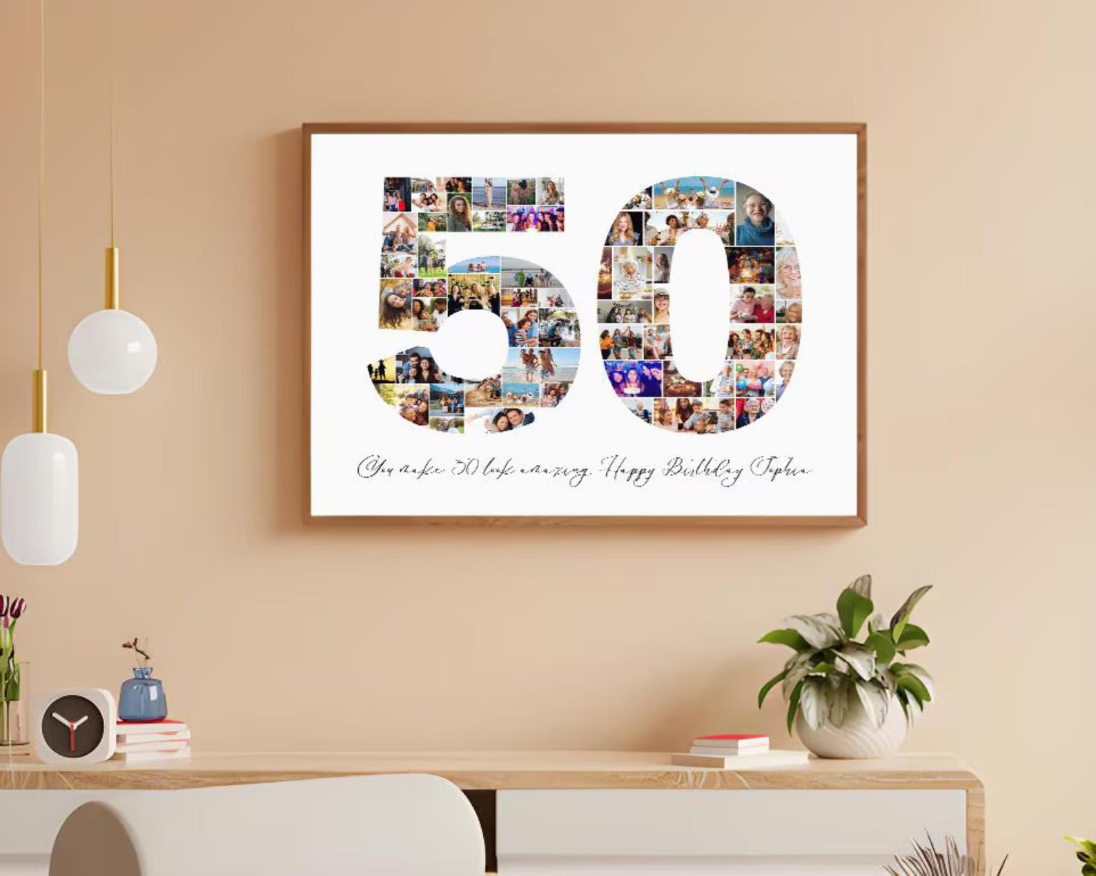 50th Birthday Photo Collage, Personalized 50th Birthday Gift, DIY ...