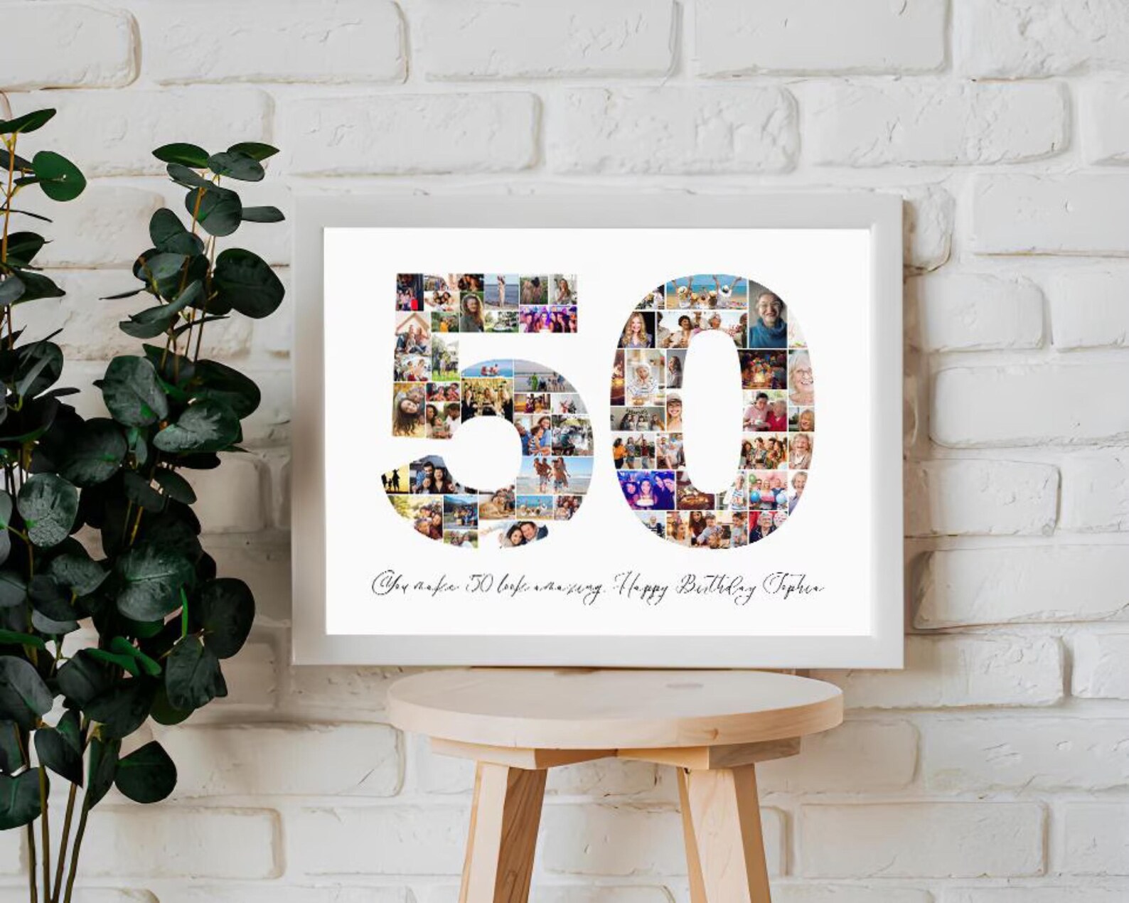 50th Birthday Photo Collage, Personalized 50th Birthday Gift, DIY ...