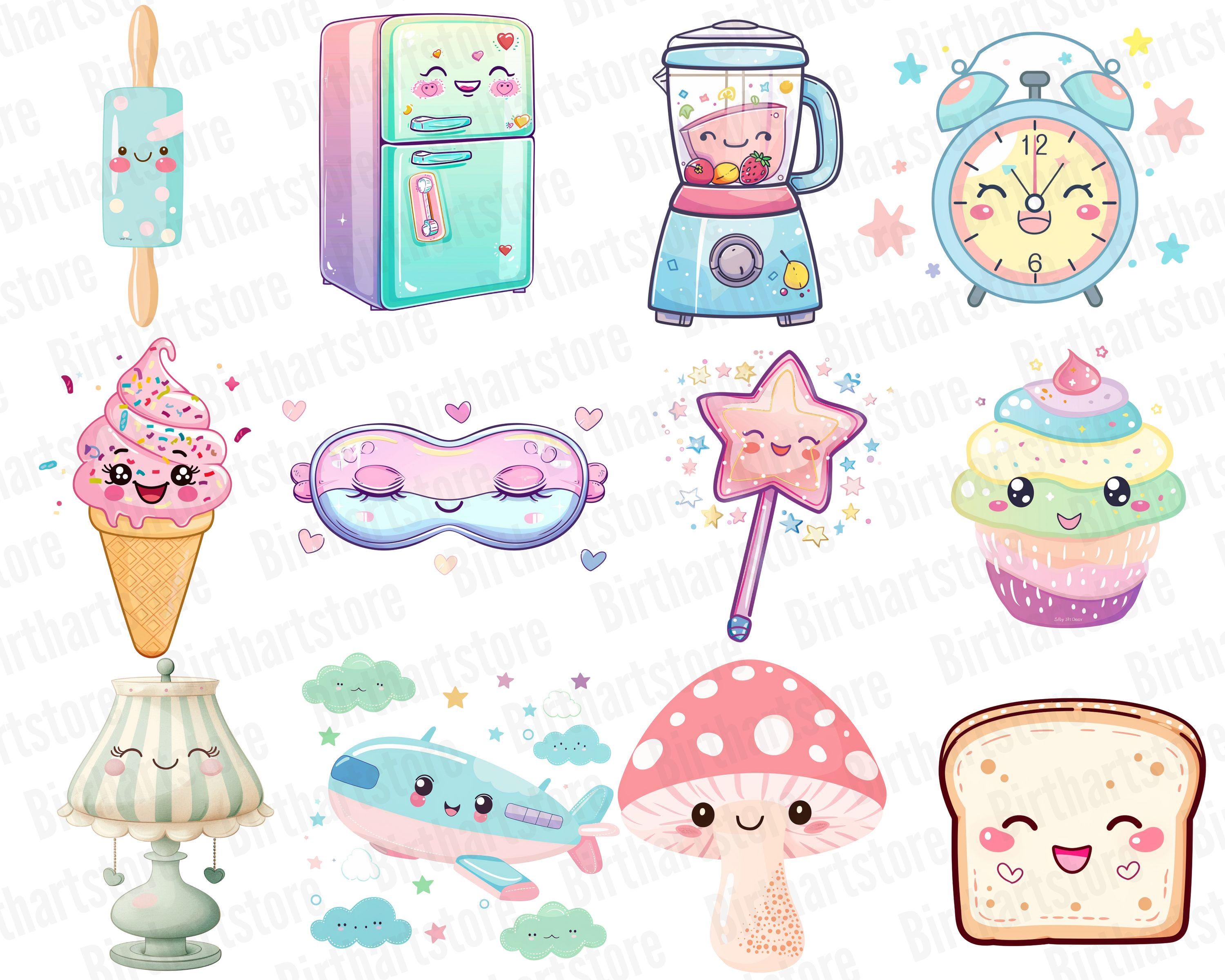 Kawaii Planner Clipart Bundle | 70 Cute Digital Stickers for Goodnotes ...