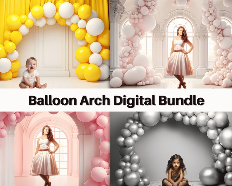 Studio Balloon Arch Digital Backdrops I Family Birthday I Maternity ...