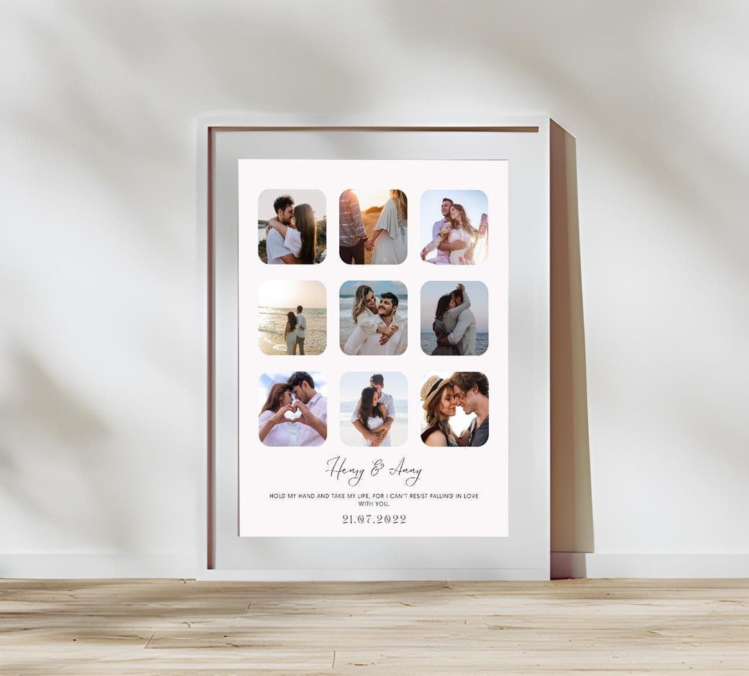 Couples Picture Collage, Personalized Photo Collage, Anniversary Photo ...