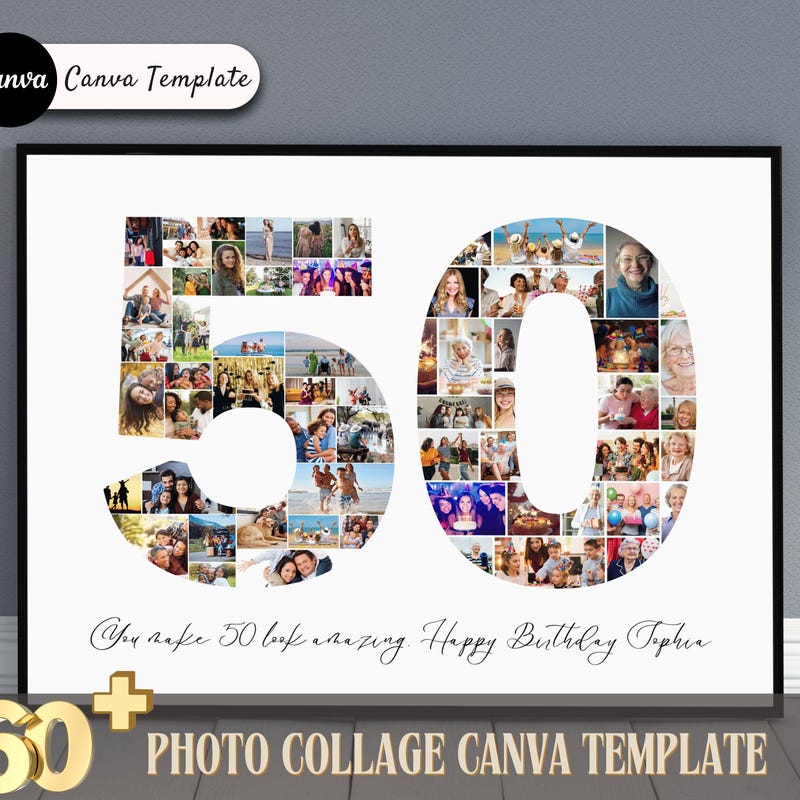 50th Birthday Photo Collage - Etsy