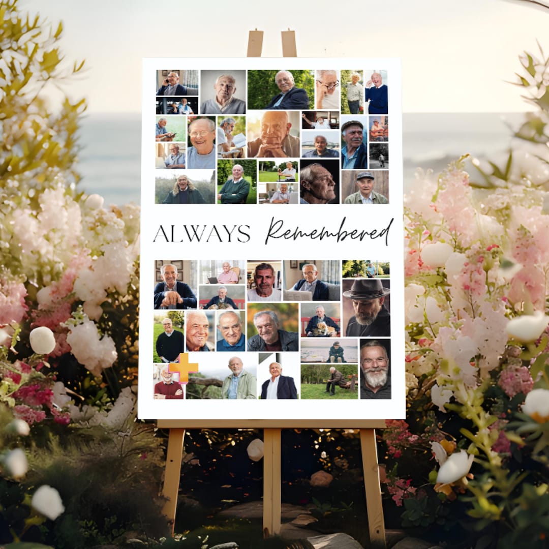 Funeral Collage Poster, Memorial Photo Poster Design, Editable Funeral ...