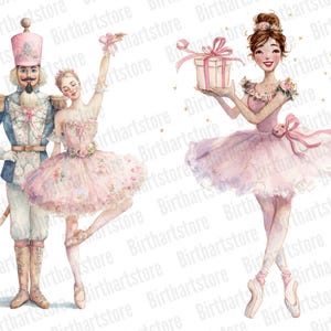 Pink Nutcracker Clipart, Nutcracker Clip Art Bundle, Pink Watercolor ...
