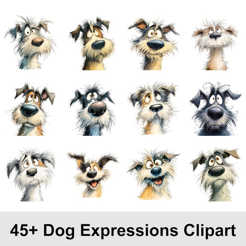 Funny Cartoon Dog Faces - Etsy