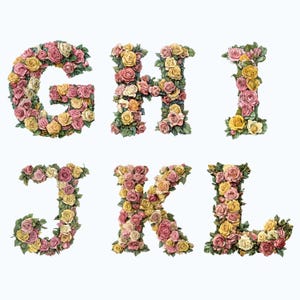 Watercolor Alphabet Clipart, Pastel Floral Alphabet, Floral Letters ...