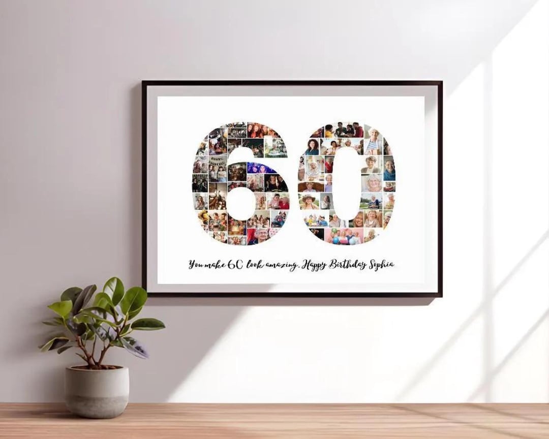 60th Photo Collage, Birthday Memories Collage, DIY Birthday Collage ...