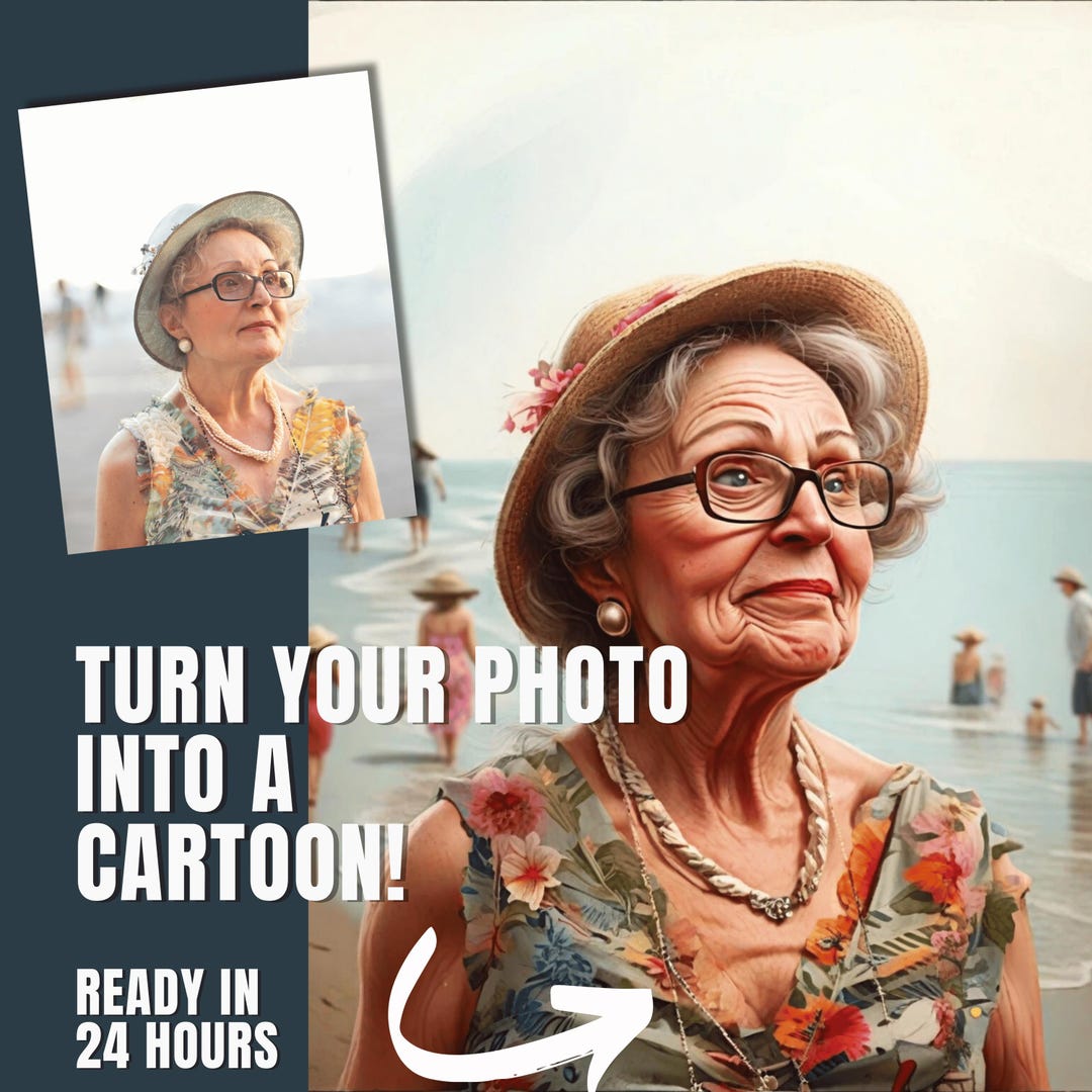 Cartoon Style Portrait, Custom Digital Cartoon Portrait, Personalized ...