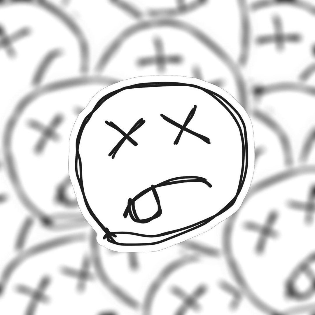 Dead Face Emoji Holographic Sticker Vinyl Sticker Waterproof Sticker Etsy 8830
