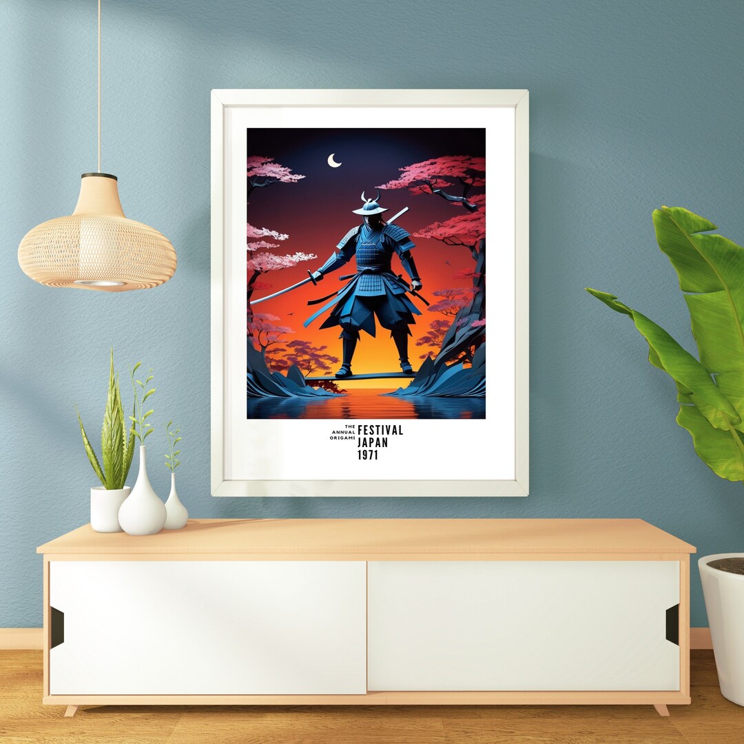 NEW Poster Series origami Festival 1971 Samurai 2 Digital Art Origami ...