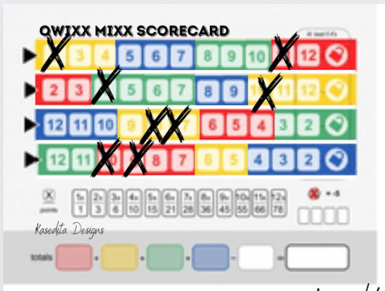 Qwixx Mixx Printable Scoresheets Qwixx Mixx Scorepad Qwixx Mixx ...