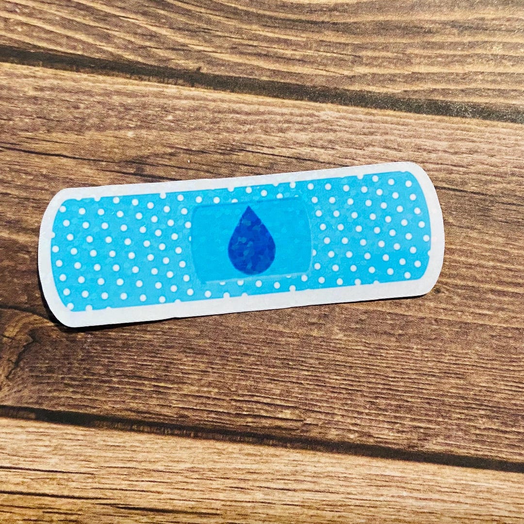 Blue Bandage Sticker: Severance Inspired Holographic Water Drop Vinyl ...