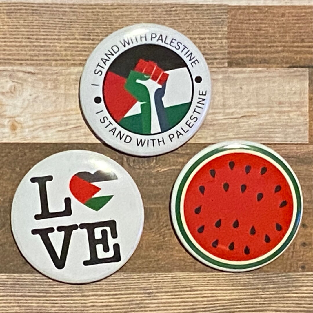 I Stand With Palestine Pro-palestine Human Rights Pin Back Buttons ...