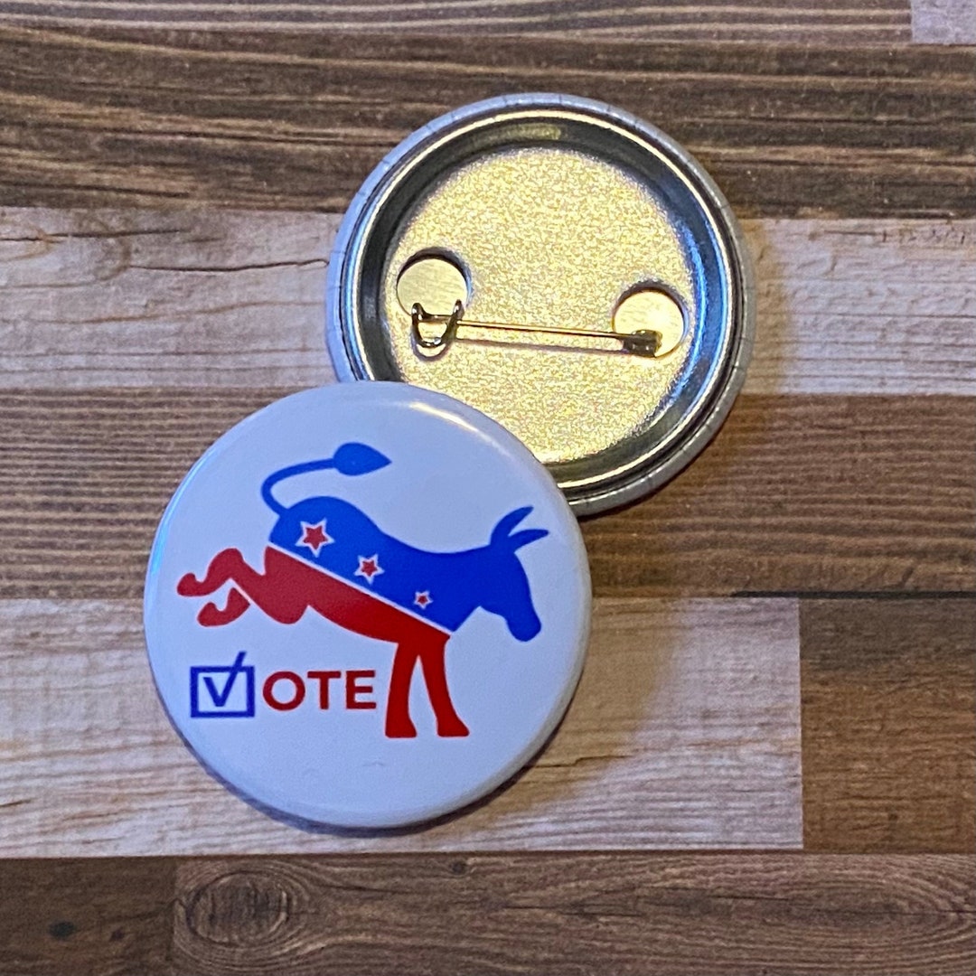 Democratic Party Donkey Pinback Button Badge/flair. - Etsy