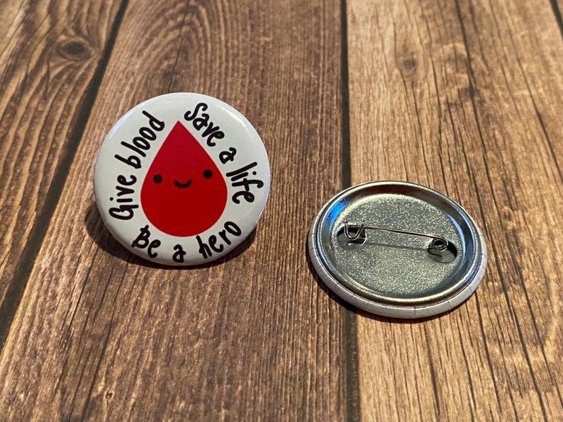 Blood Type Donation Pin | A+ O- AB+ Badge | Medical Worker Gift | Nurse ...