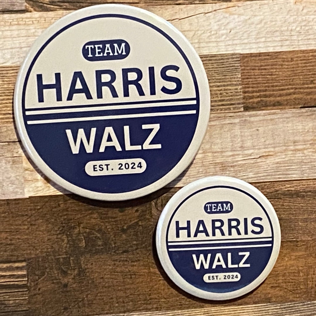 Kamala Harris 2024 Team Harris Walz Pin Back Button Badge Flair for ...