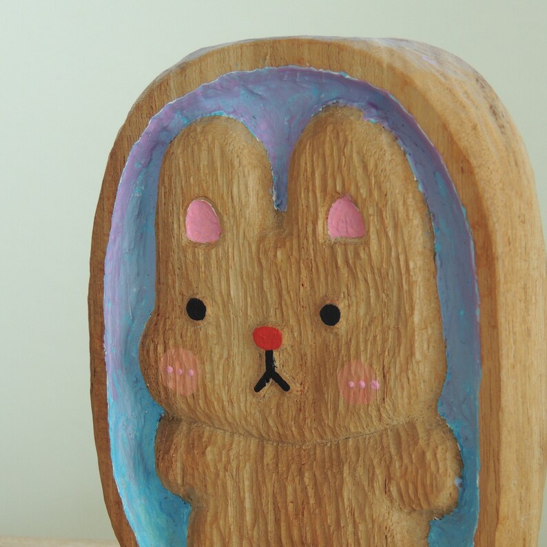 Whimsical Wood Carving: Low Relief Rabbit Figurine - Etsy