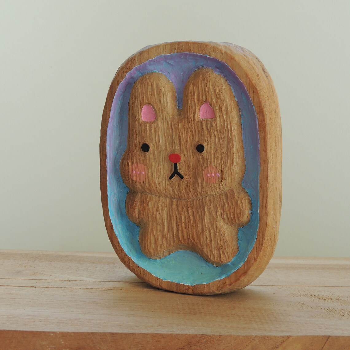 Whimsical Wood Carving: Low Relief Rabbit Figurine - Etsy