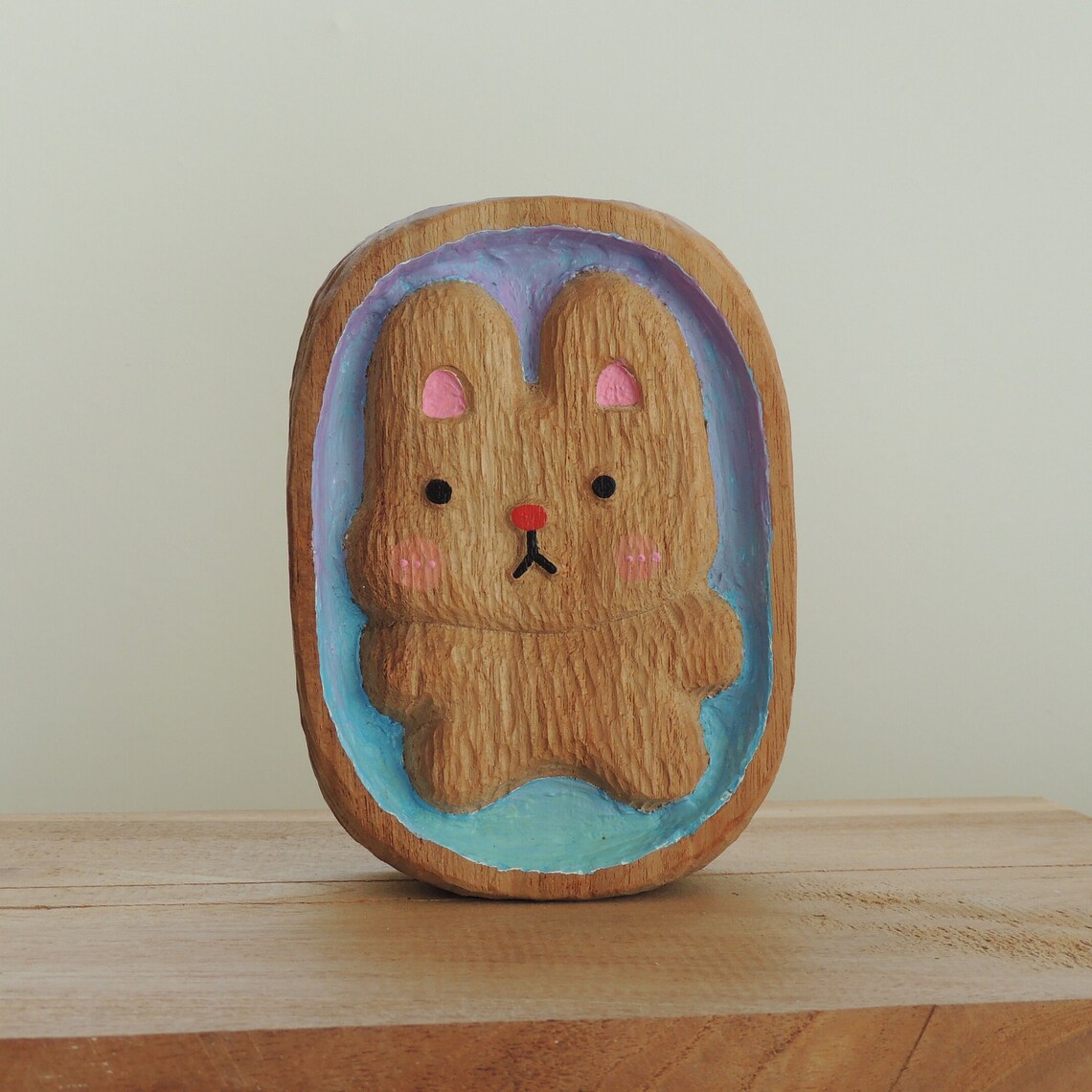 Whimsical Wood Carving: Low Relief Rabbit Figurine - Etsy