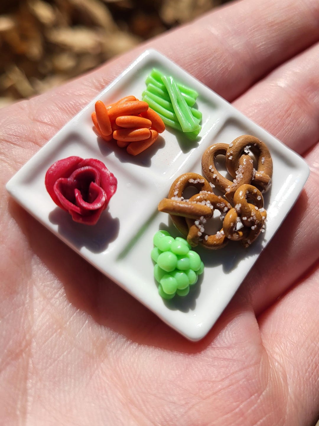 Mini Charcuterie Tray, Dollhouse Snack Tray, Mini Food, Miniature Fruit ...