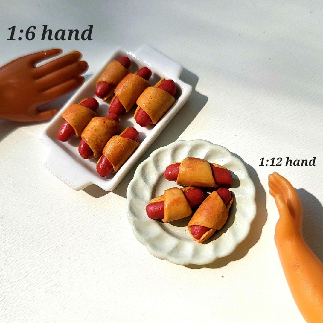 Mini Hotdogs in Croissants, Miniature Pigs in a Blanket, Miniature Food ...