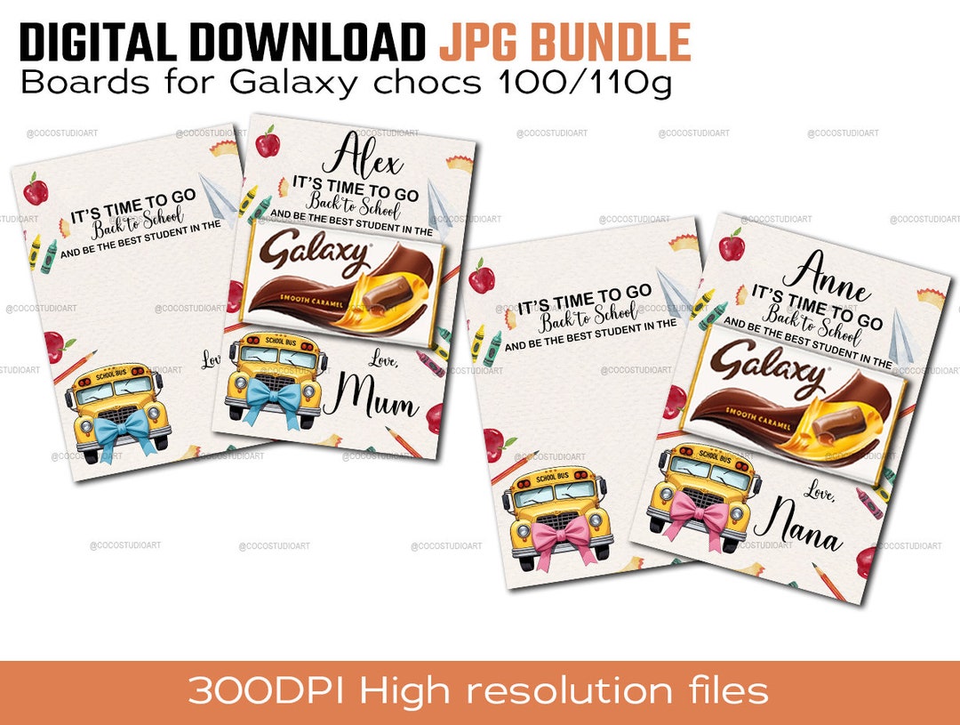 2x Back to School Boards Bundle Chocolate Board for Galaxy Gift School ...