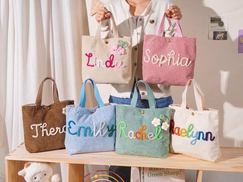 Personalized Name Tote Handbag, Custom Name Handbag as Baby Shower ...