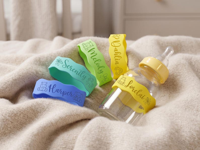 3 Pack - Custom Silicone Bottle Label,laser Engraved Name Water Bottle ...