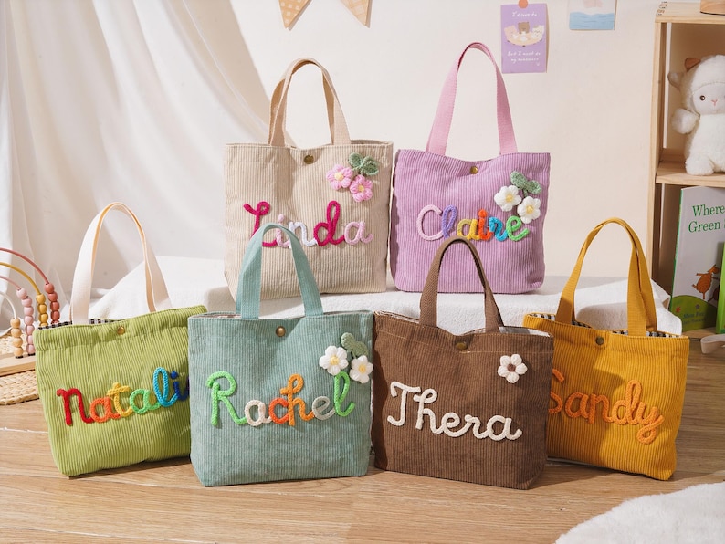 Personalized Name Tote Handbag, Custom Name Handbag as Baby Shower ...