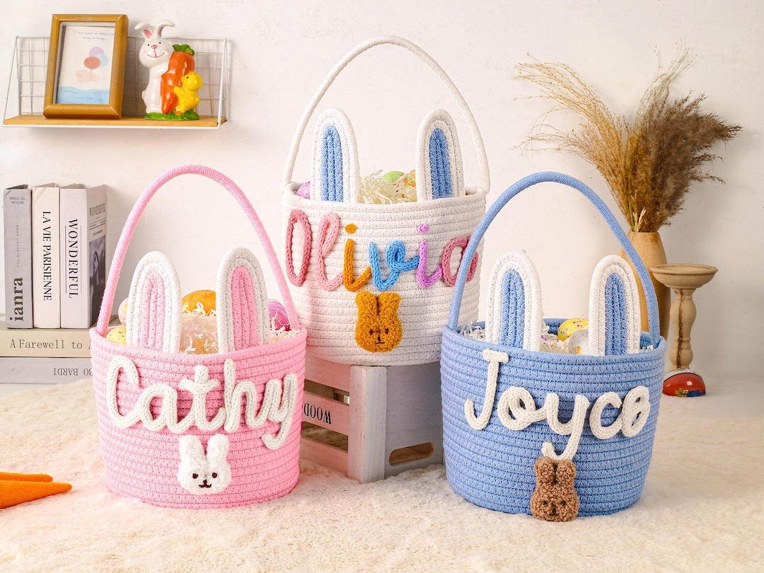 Personalized Basket for Kids,custom Baby Name Basket,rope Cotton Baby ...