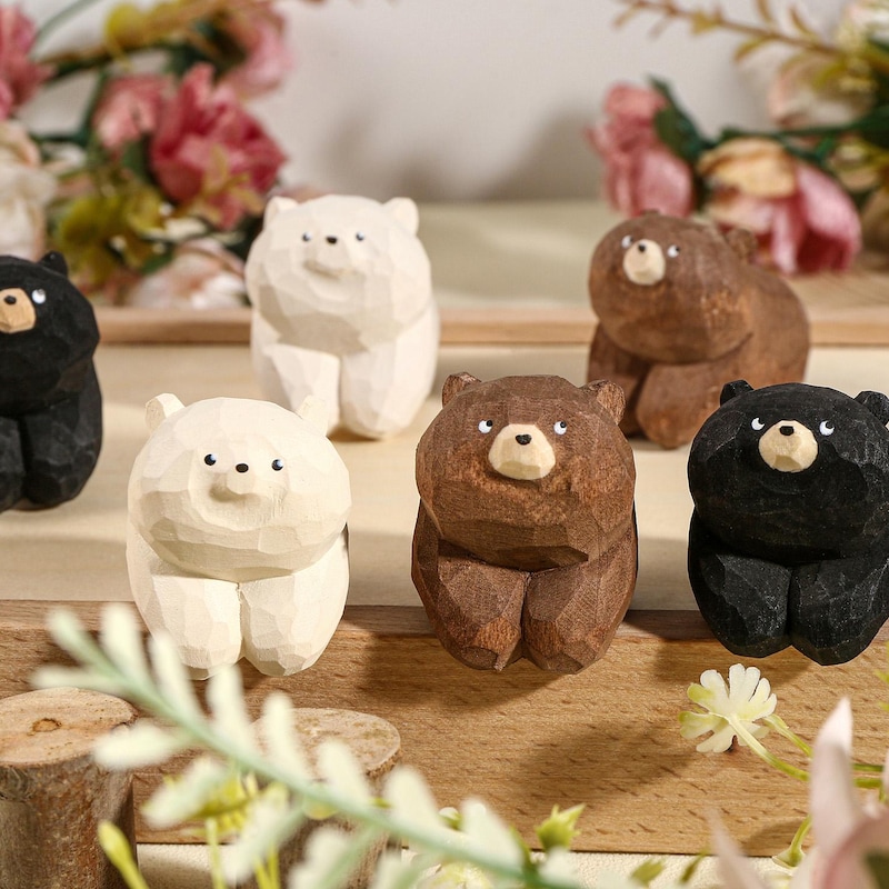 Wood Carved Bears - Etsy