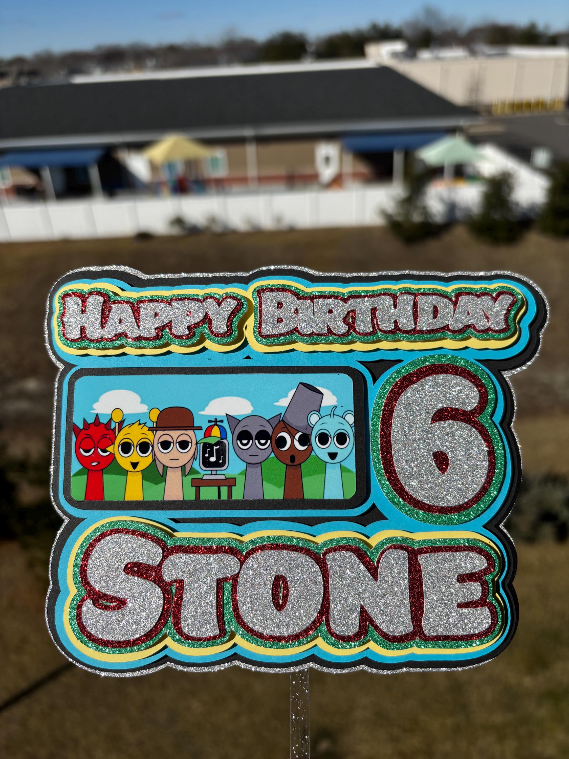 3D Personalized Sprunki , Sprunki TV Birthday Cake Topper & Cupcake ...