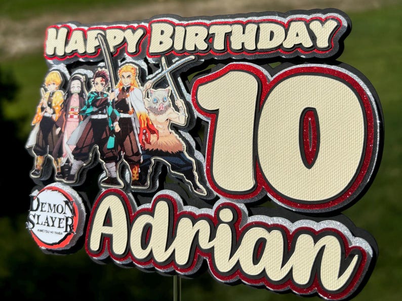 Personalized Anime Slayer Cake Topper Birthday - Etsy