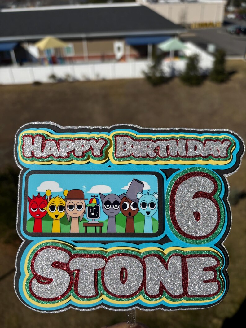 3D Personalized Sprunki , Sprunki TV Birthday Cake Topper & Cupcake ...