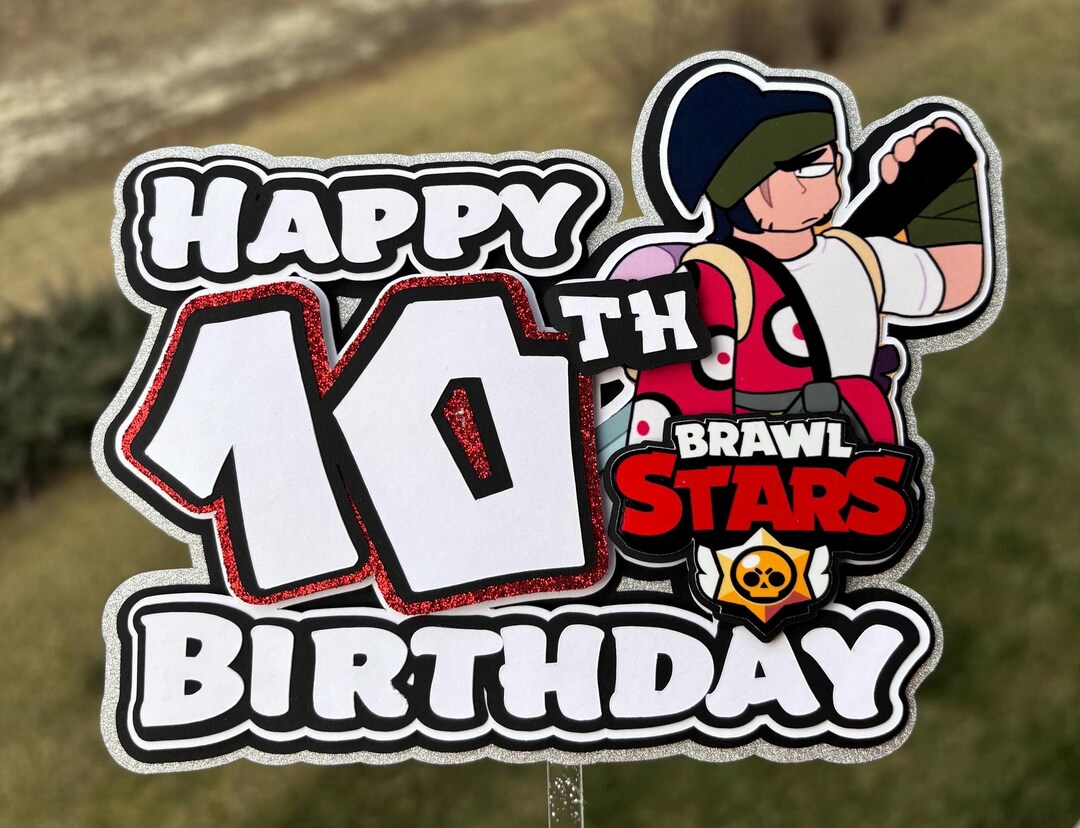 3D Personalized Brawler Brawl Star Kenj Birthday Cake Topper & Cupcake ...