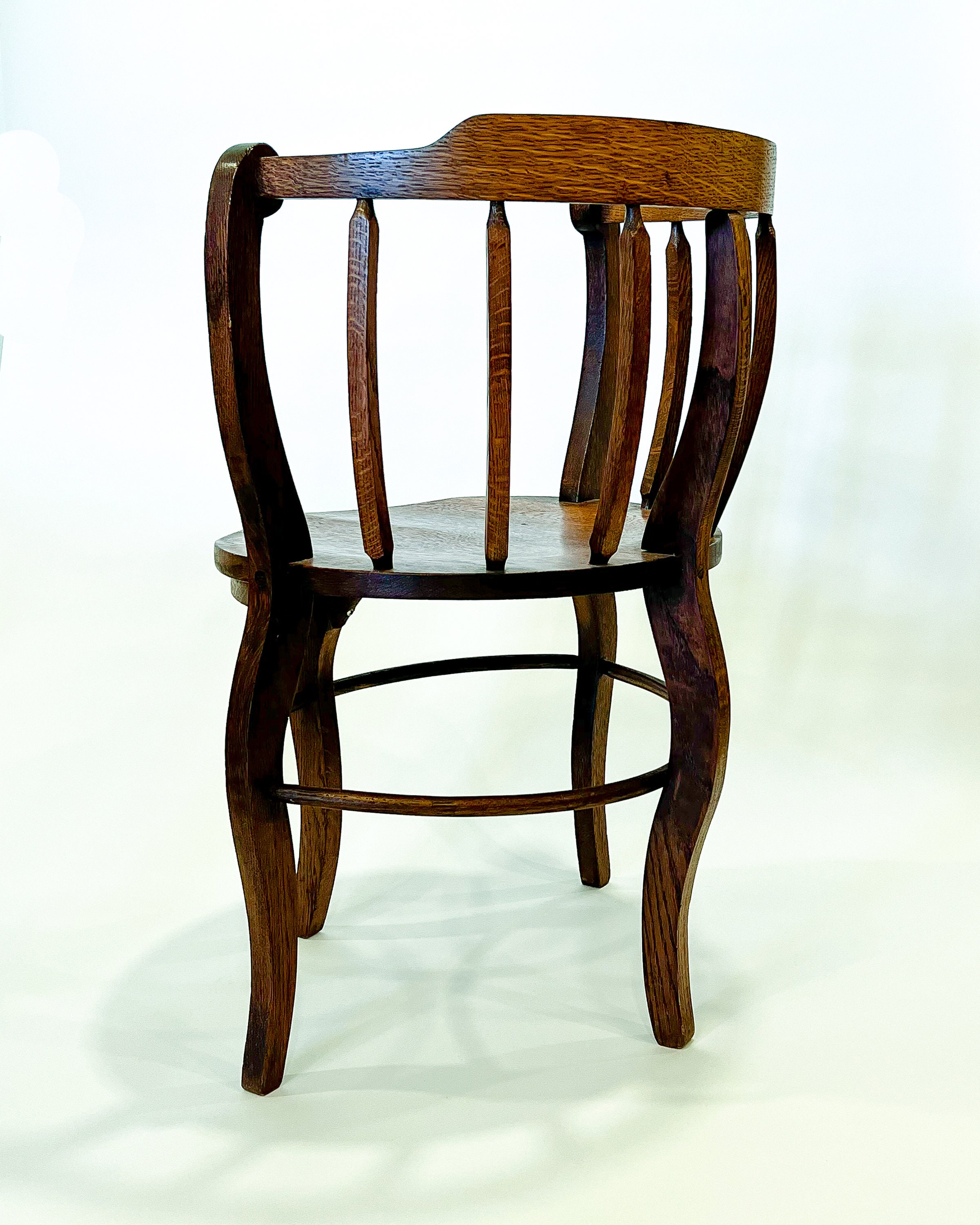 Antique Wood Barrel Back Spindle Chair - Etsy