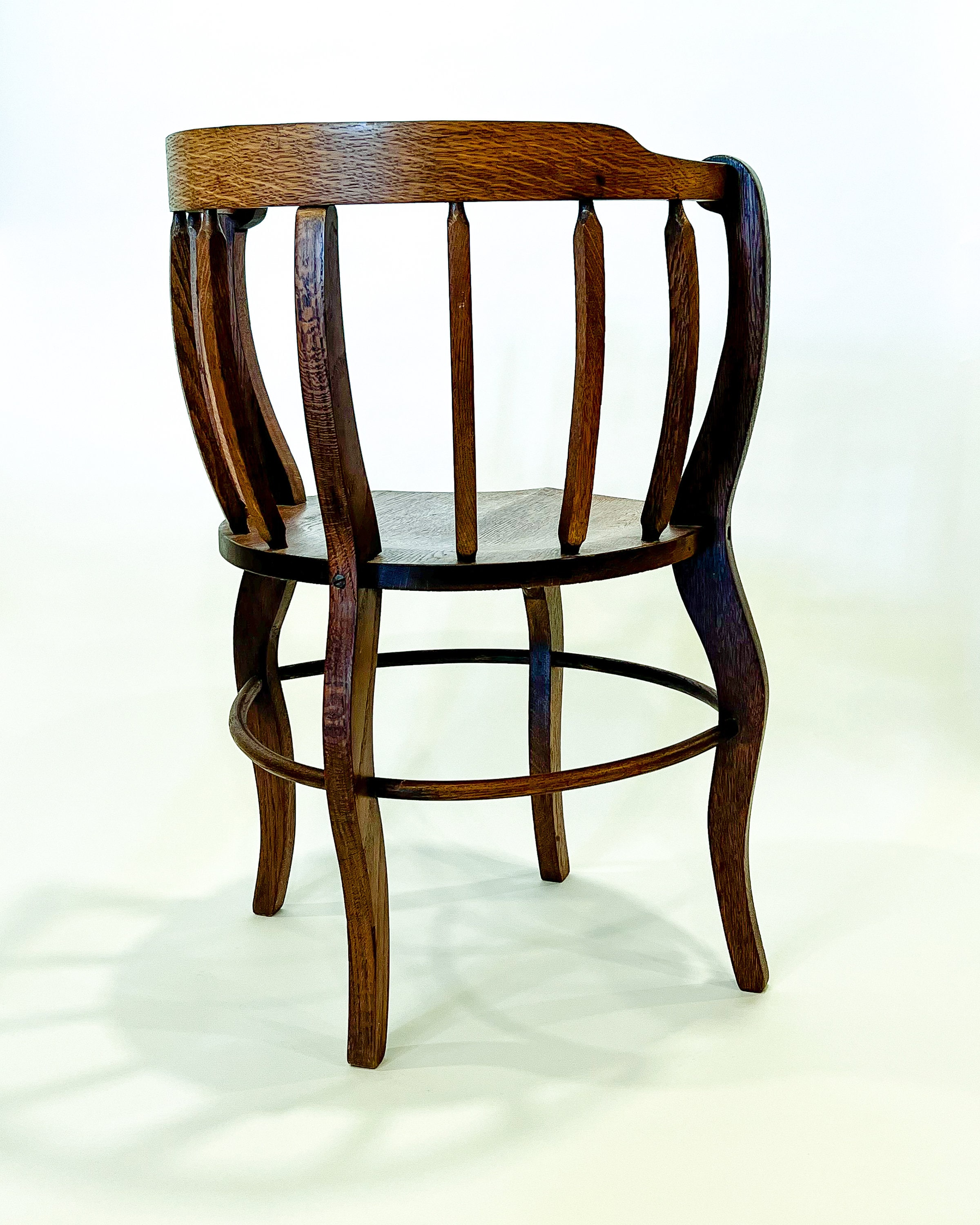 Antique Wood Barrel Back Spindle Chair - Etsy