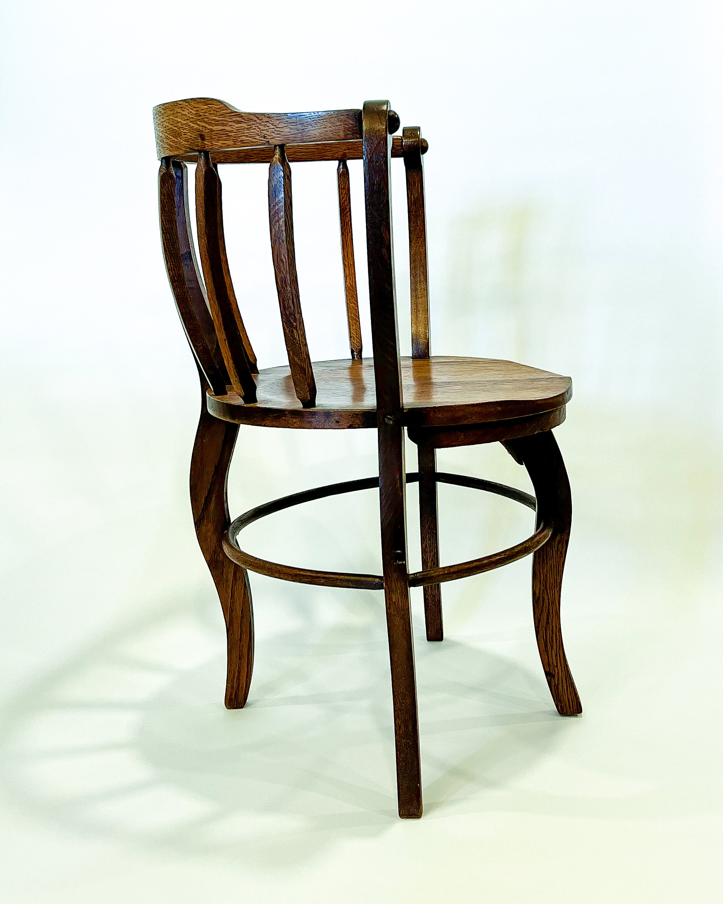 Antique Wood Barrel Back Spindle Chair - Etsy