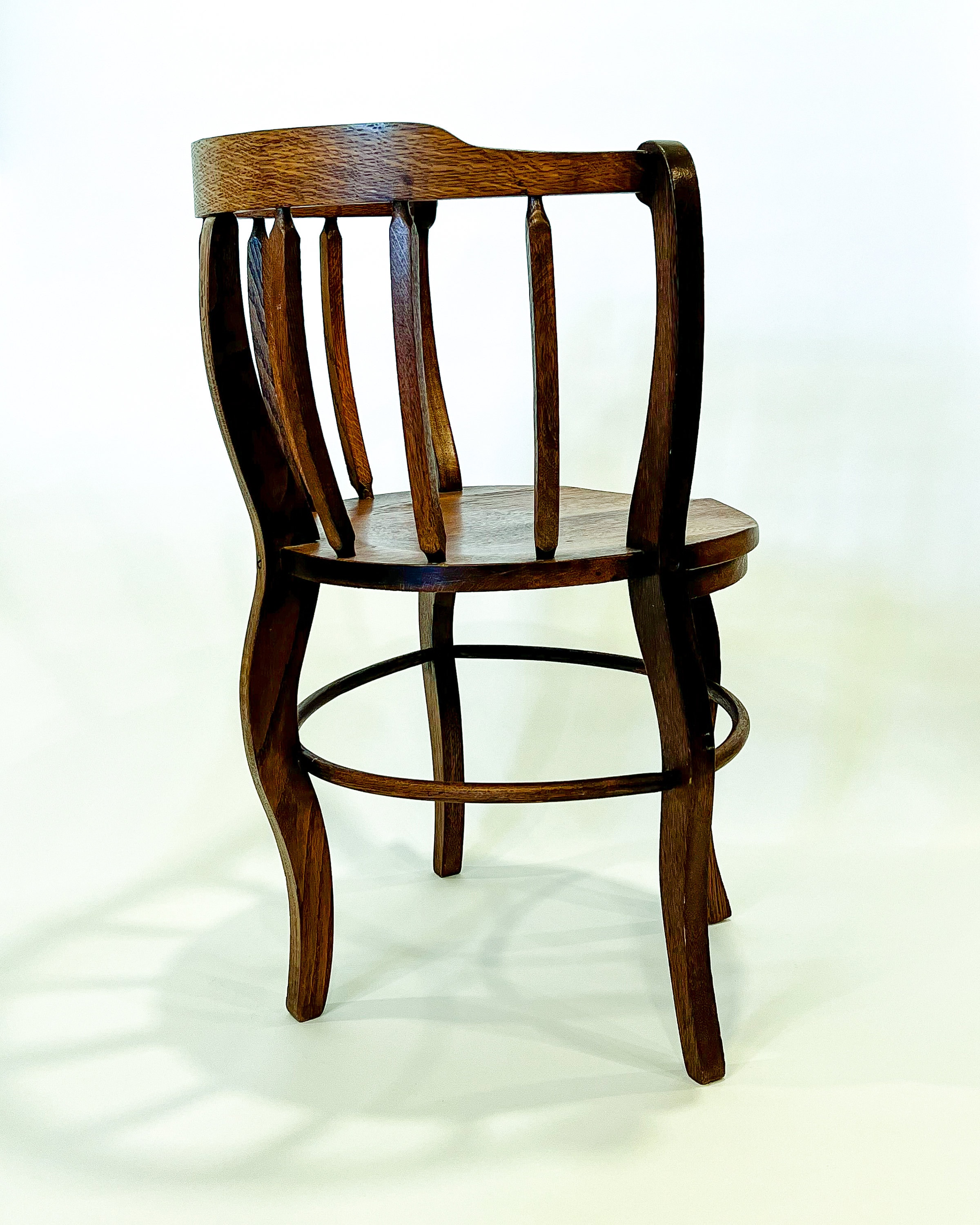 Antique Wood Barrel Back Spindle Chair - Etsy