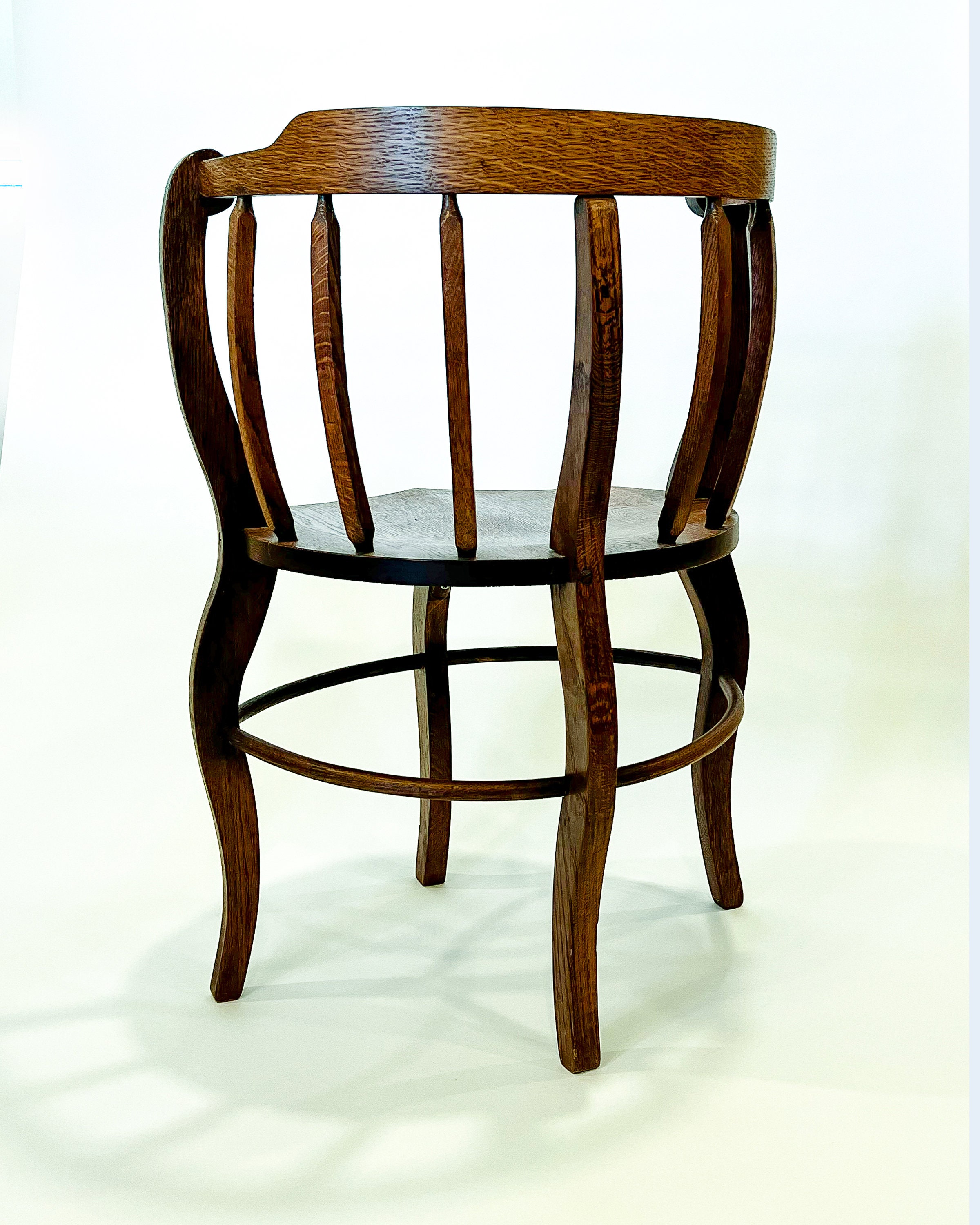 Antique Wood Barrel Back Spindle Chair - Etsy