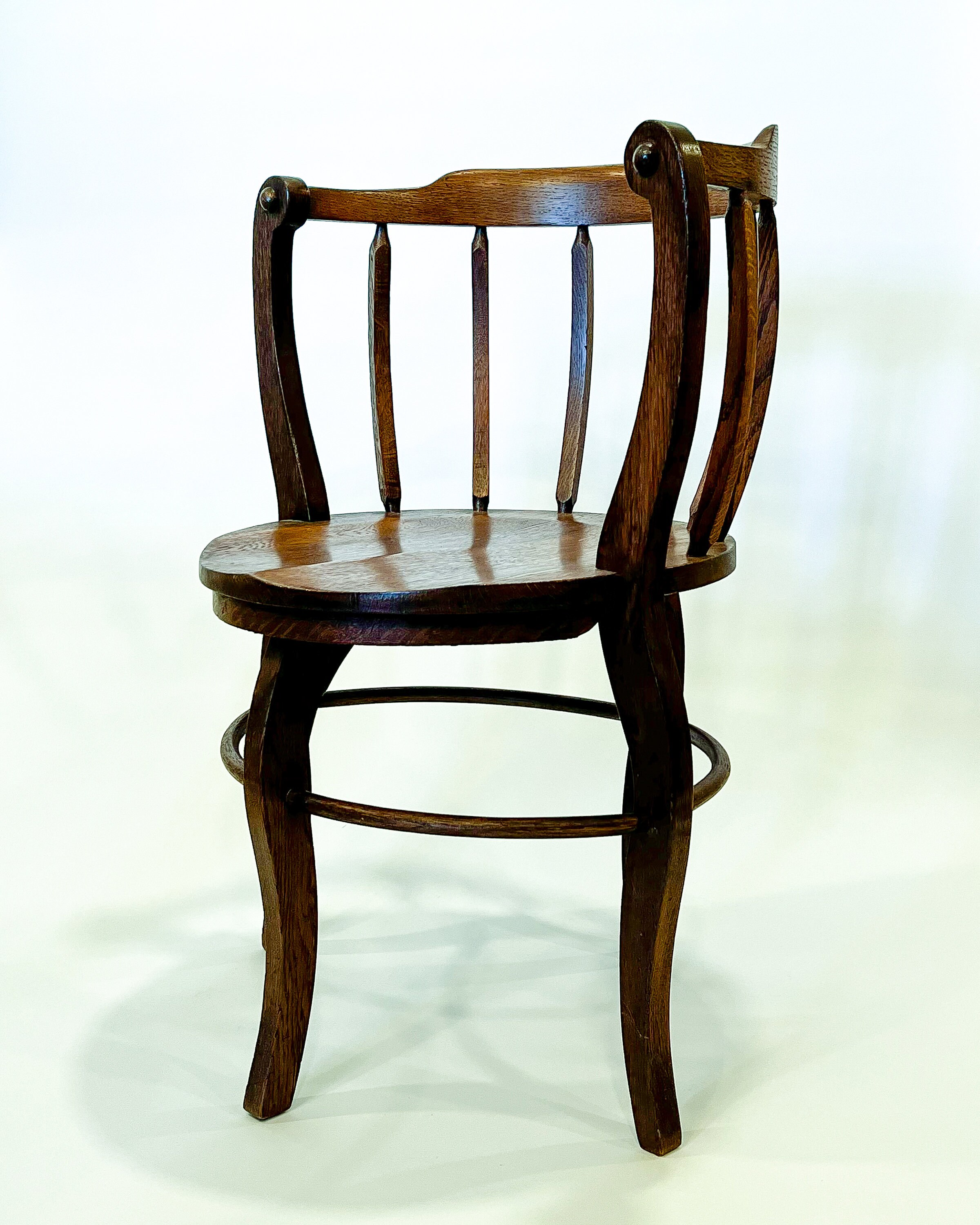 Antique Wood Barrel Back Spindle Chair - Etsy